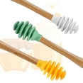 3 Pcs Silicone Honey Dipper Sticks - Spiral Design Non-Drip Honey Spoon ...