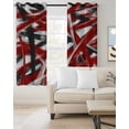 Abstract Red Waves Blackout Curtains for Bedroom Living Room, Modern ...