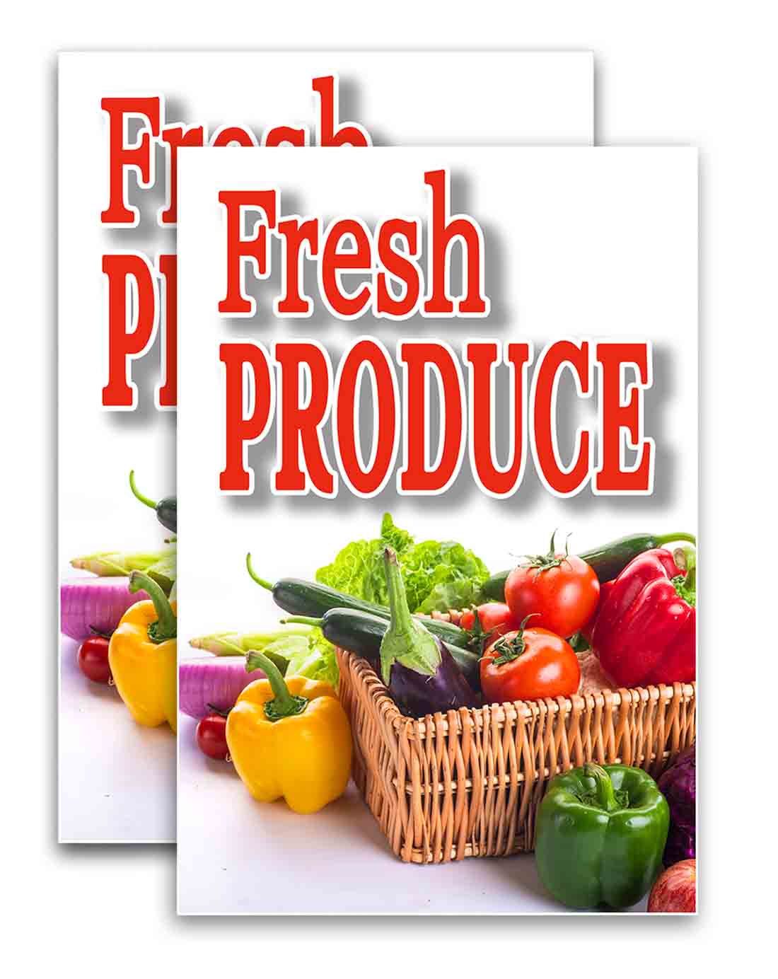 Fresh Produce (24" X 36") Vinyl Decal Only (Pack of 2) |Sign|Sticker ...