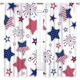 4th of July Curtains, Independence Day Patriotic American Flag Red Blue ...