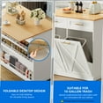 Free Shipping! Uforic Kitchen Island Cart with Drop Leaf, Drawers, Shelves, Power Outlets, White ...