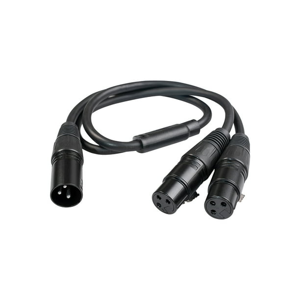 Goriertaly 50cm Male to Dual Female 3 Pin Cable Recorder Extension ...