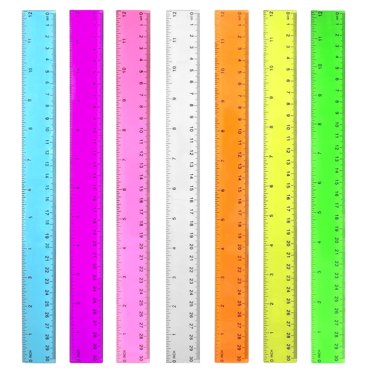 BAZIC Plastic Ruler 12" (30cm) w/ Handle Grip, Assorted Color, 6-Pack ...