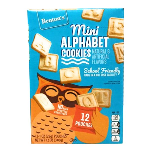 Benton's Mini Alphabet Cookies School Friendly Made in Nut Free ...
