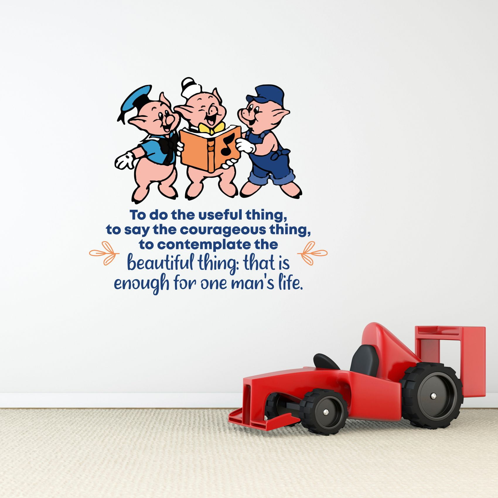 Beautiful Three Little Pigs Quote Cartoon Quotes Decors Wall Sticker ...