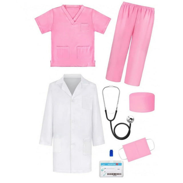 Icvfdpl Boys Summer Outfits Sets Children White Lab Coat Doctors Play ...