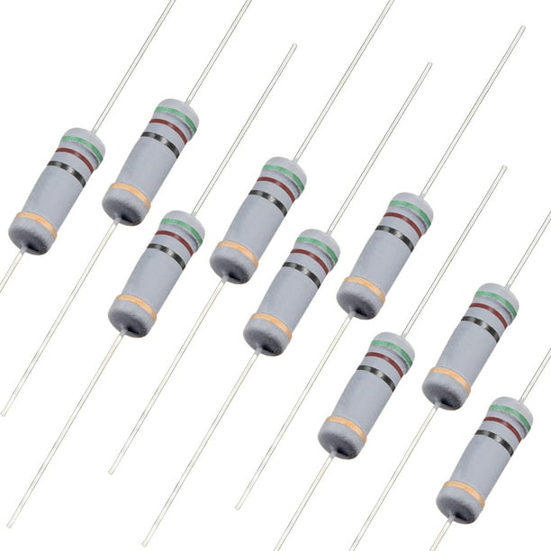 50pcs 2W 51 Ohm Carbon Film Resistor 5% Tolerance 4 Color Bands ...