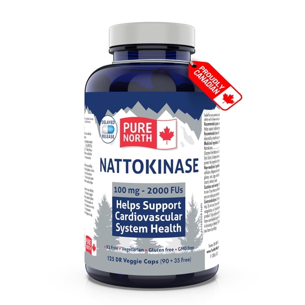 Pure North Naturals - Suplemento de natokinasa, 100 mg, 2000 FU, 125 c ...