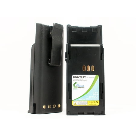 2x Pack - Motorola P1225 Battery with Clip - Replacement for Motorola ...