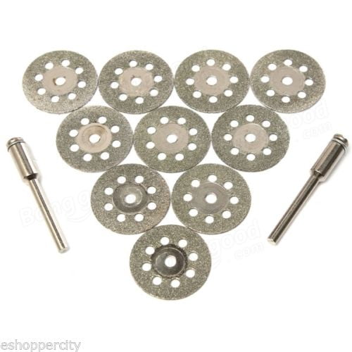 MTP ® 10+2 Pcs Diamond Cutting Whee Mandrel Disc 545 1/8" Shanks Fit ...