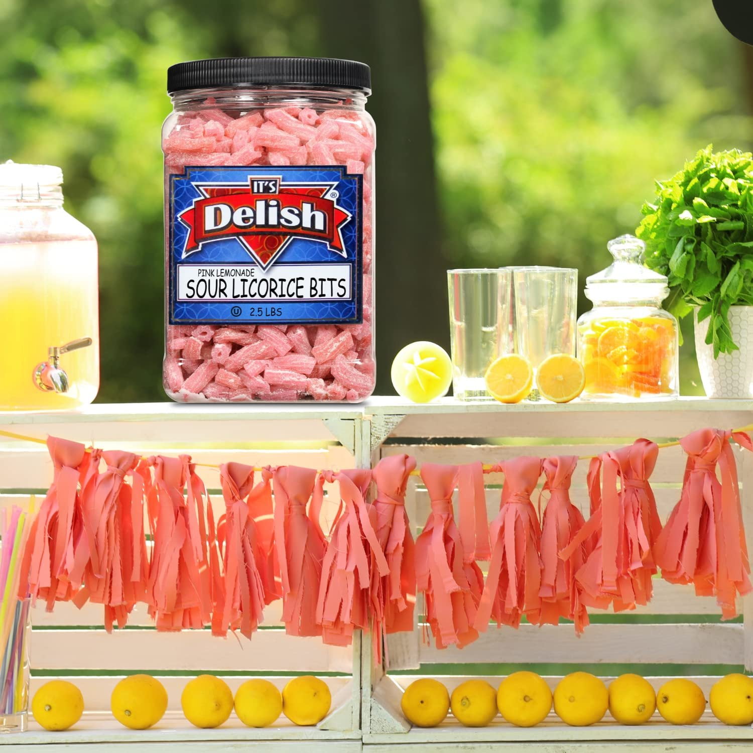 Buy Sweet & Sour Pink Lemonade Licorice Bits by Its Delish, 2.5 LBS 40 ...
