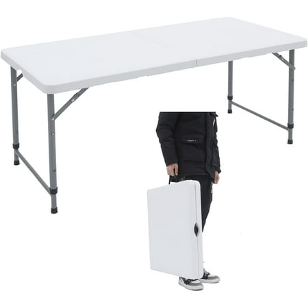 LZMY 122CZ 4 Ft Folding Camping Table Adjustable Height（ 49/61/74CM ...