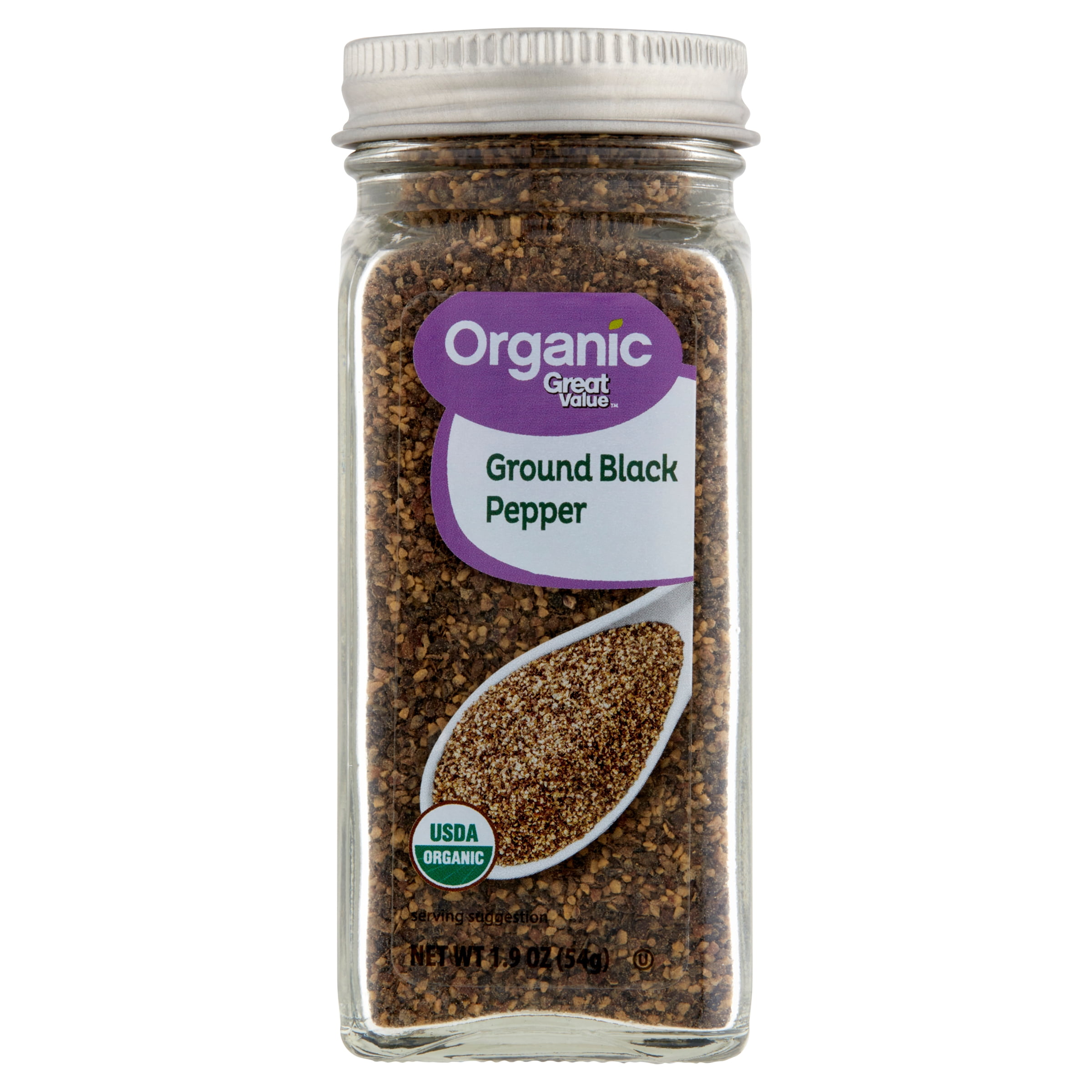 Great Value Organic Ground Black Pepper, 1.9 oz - Walmart.com