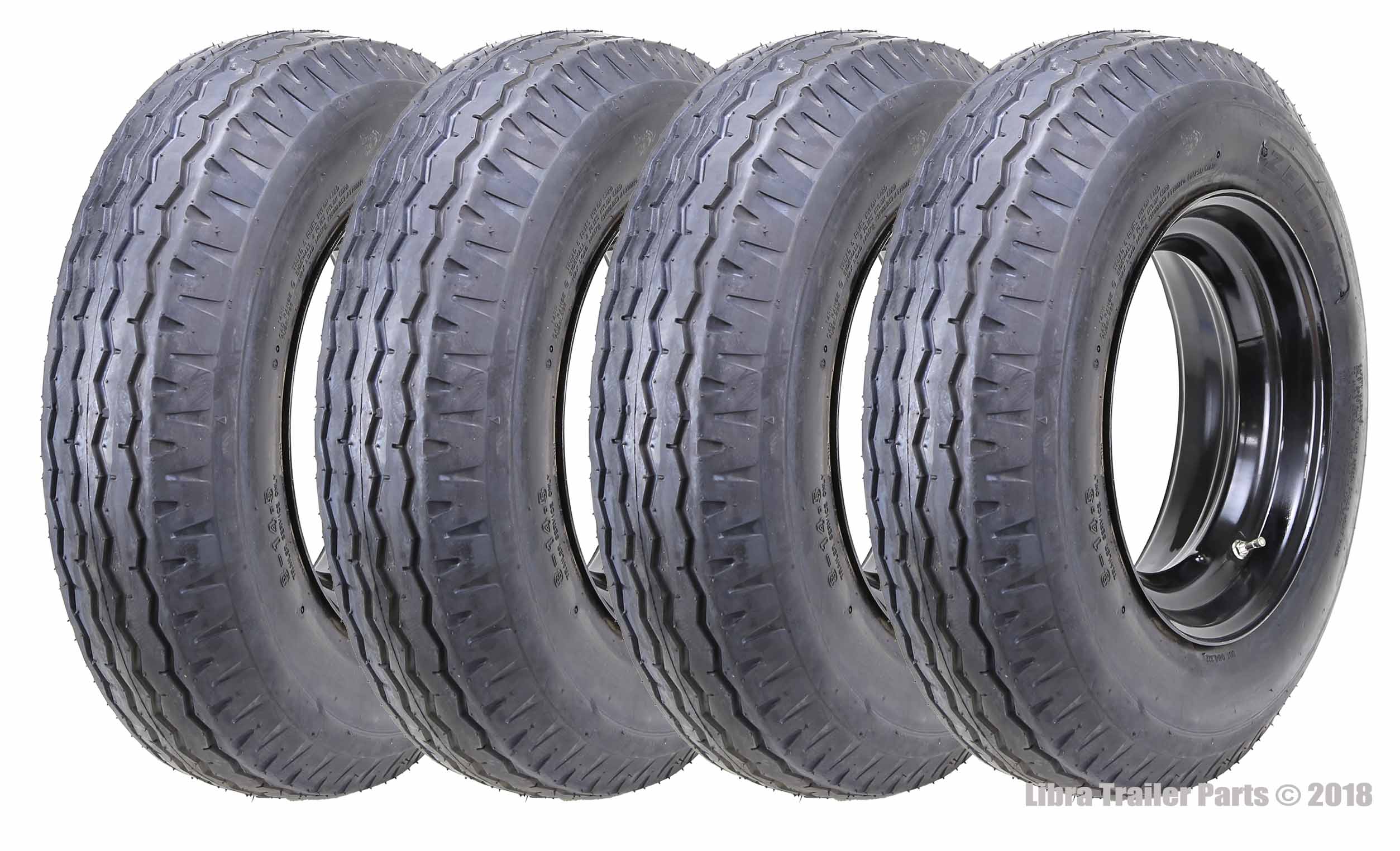 4 Heavy Duty Highway Trailer Tire Wheel Assembly 8 14 5 14PR LR G W 4 Heavy Duty Highway Trailer Tire Wheel Assembly 8 14 5 14PR LR G W