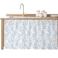 Blue Spring Floral Cabinet Curtain 32"Wx55"L, Dustproof Pantry Door ...