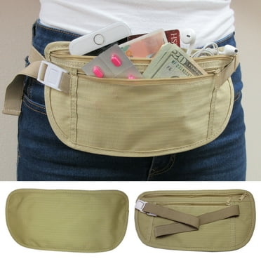 Unisex Travel Pouch Hidden Wallet with Zipper, Waterproof Money Waist ...