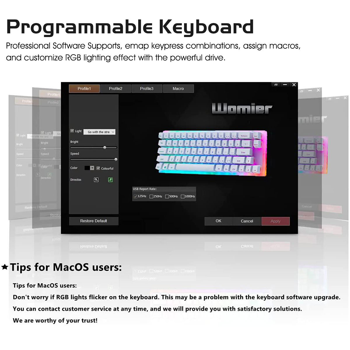 Buy Womier K66 60% Mechanical Gaming Keyboard,66 Keys Compact ...