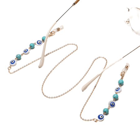 Evil Eye Pearl Eyeglass Chain - Beaded Mask Chain Holder Necklace ...