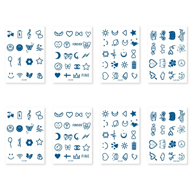 Mini Fake Temporary Finger Tattoo Stickers - Simple, Small Design ...