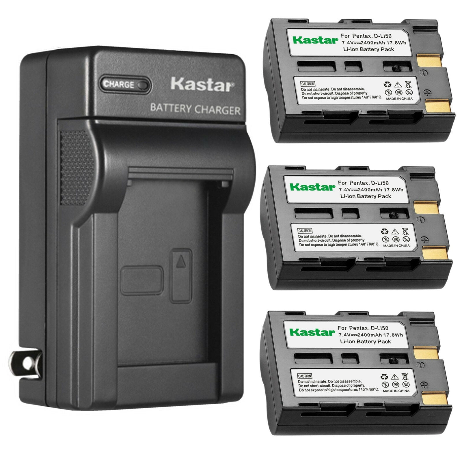 Kastar 3-Pack NP-400 Battery and AC Wall Charger Replacement for Konica ...