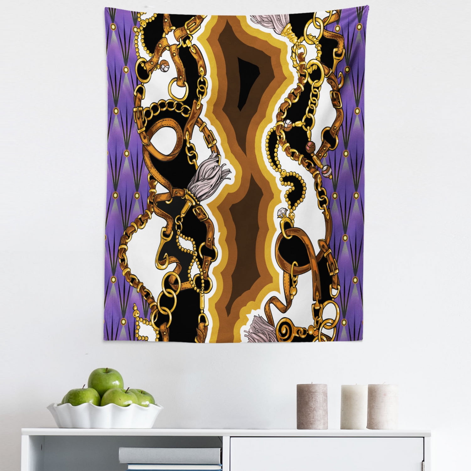 Groovy Tapestry, Funky Modern with Retro 80s Belts and Golden Chains ...