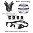 Black Swim Goggles with Nose Clip, Earplugs, Cap and Case for Men and ...