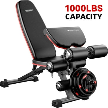 Adjustable Weight Bench, Home Gym Workout Bench with Leg Extension and Preacher Pad for Full ...