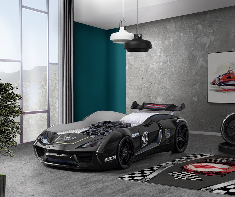 Buy Black Thunder Car Bed Kids Remotely Controlled With Special Light ...