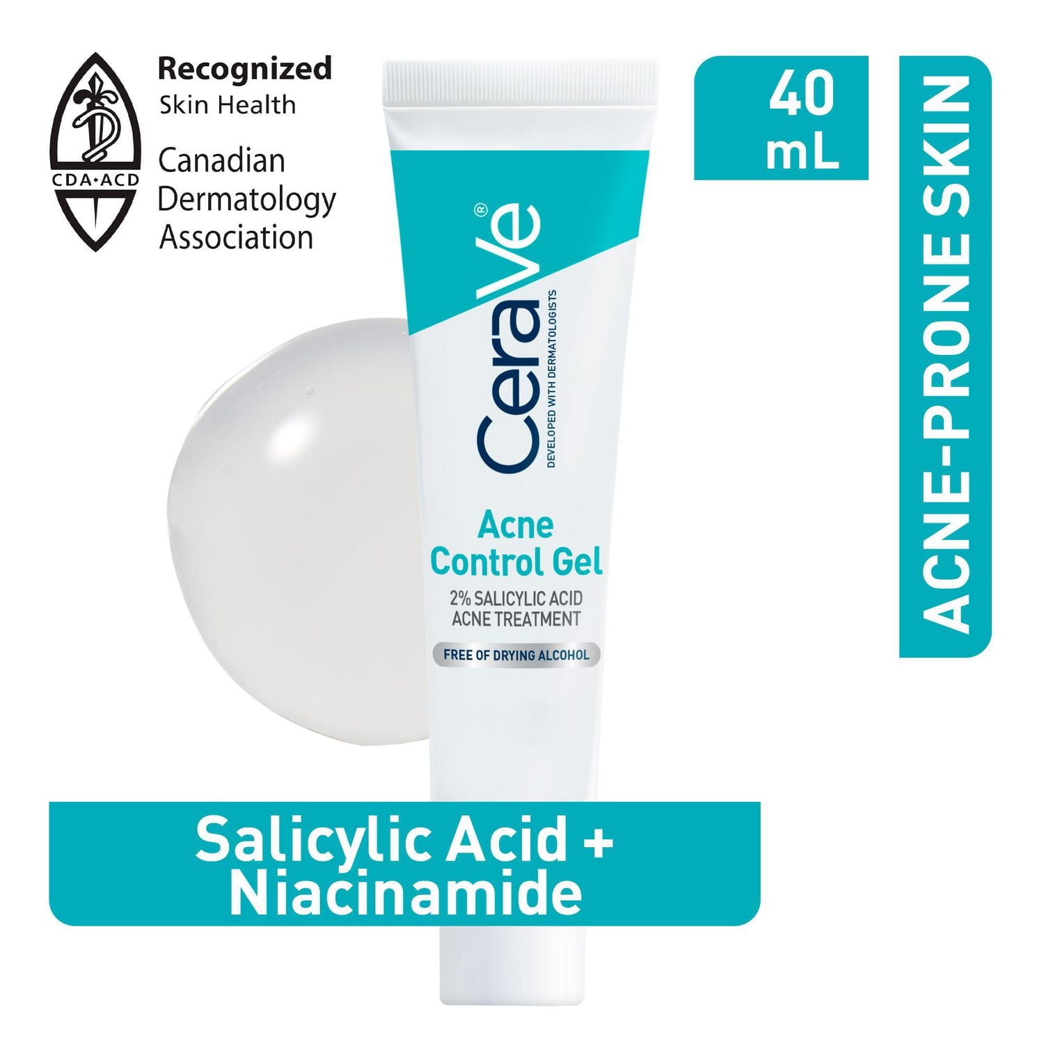 CeraVe Acne Control Gel, 2% Salicylic Acid Acne Treatment with AHA and ...