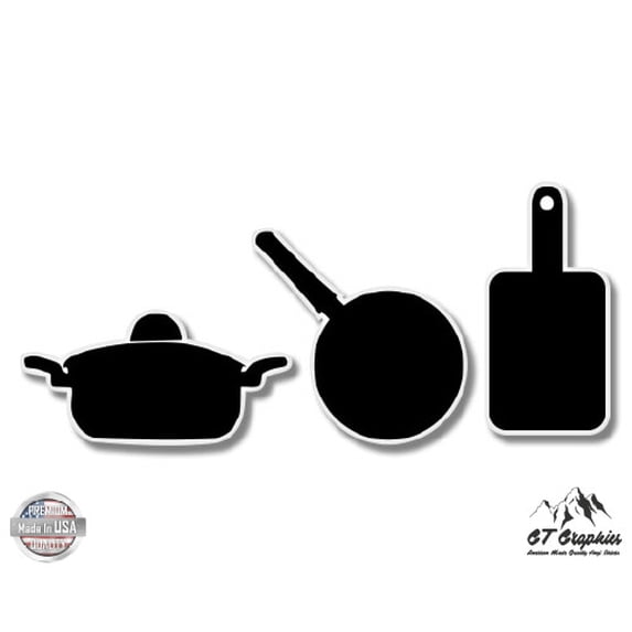 Cooking Elements Kitchen Chef Cook - 8" Vinyl Sticker - For Car Laptop ...