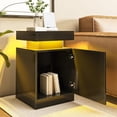 Nightstands Set of 2, LED Night Stand Set 2, Modern Bedside Table with ...