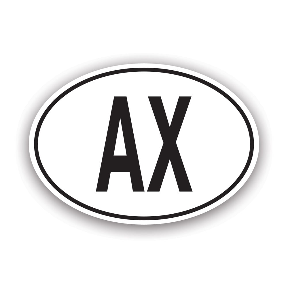 AX Aland Islands Country Code Oval Sticker Decal - Self Adhesive Vinyl ...