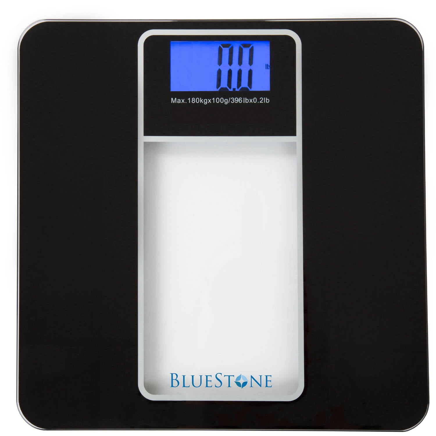 Bluestone Digital Glass Bathroom Scale with LCD Display, Black ...