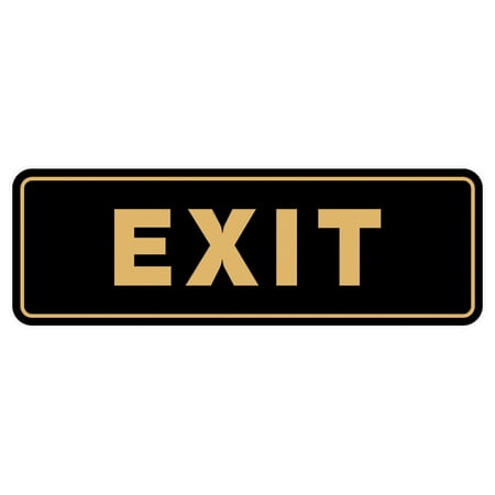 Standard EXIT Sign - Black / Gold - Small - Walmart.com