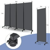 YASRKML 6FT 4 Panel Rolling Room Divider, Self-lockable, Folding ...