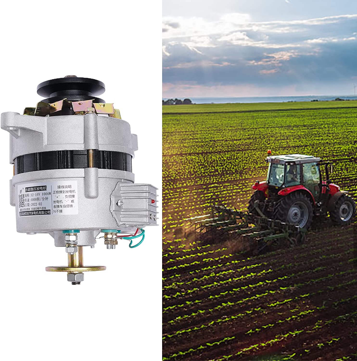 Flkoendmall Permanent Magnet Silicon Rectifier Generator 1200W 12V ...