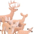 Lifelike White Tail Deer Figurines, 6-Piece Set of Standing Deer Toys ...
