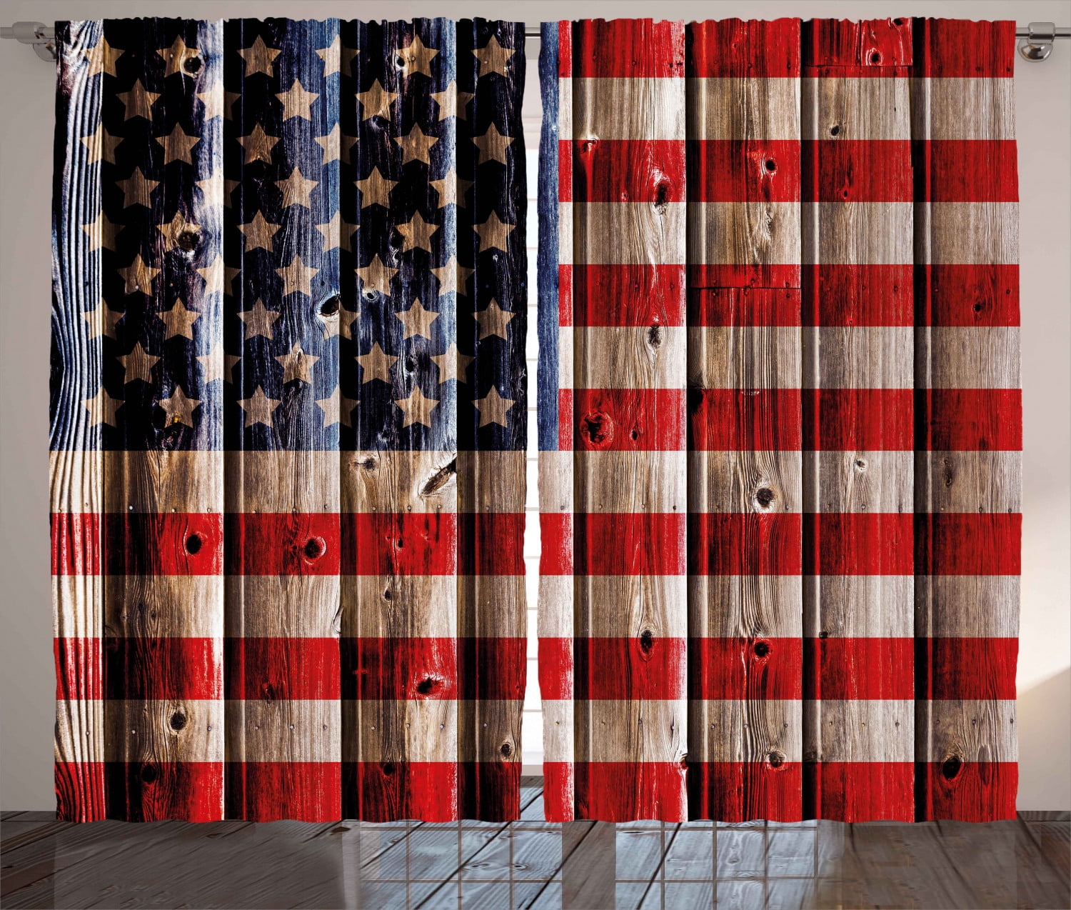 4th Of July Decor Curtains 2 Panels Set Happy National Day Liberty