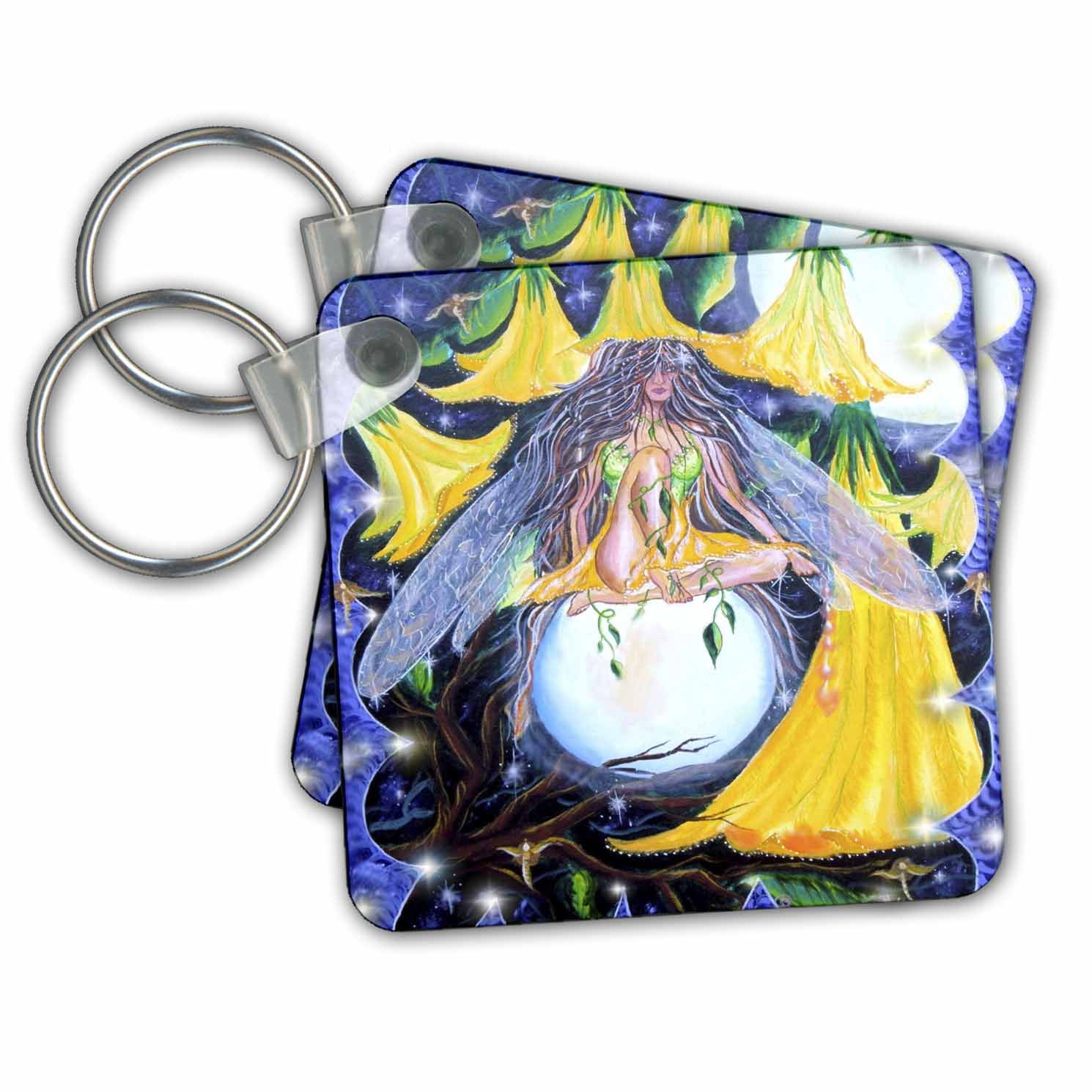 3dRose Poison Moon Trumpet Brownie - Key Chains, 2.25 by 2.25-inch, set ...