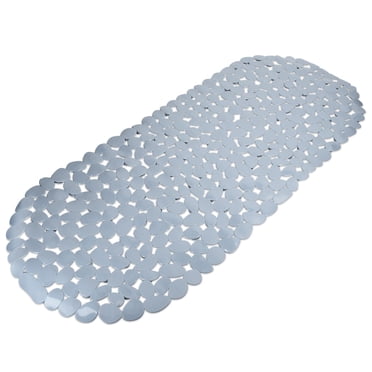 Semfri Resistant Grip Pebble Bath Mat, Non Slip, 27x14 Inch, Clear ...