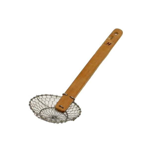 10" Galvanized Bamboo Handled Skimmer, Coarse Mesh - Walmart.ca