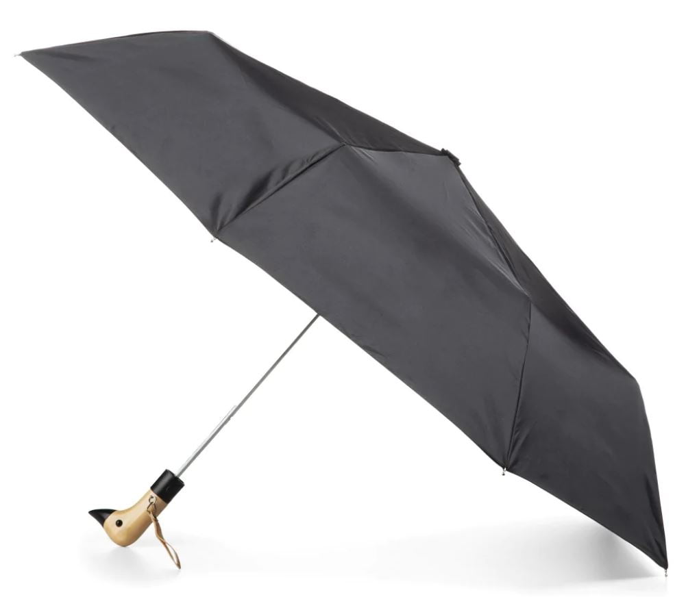 totes Auto Open Neverwet Wooden Duck Handle Umbrella, Color Black ~ 42 ...