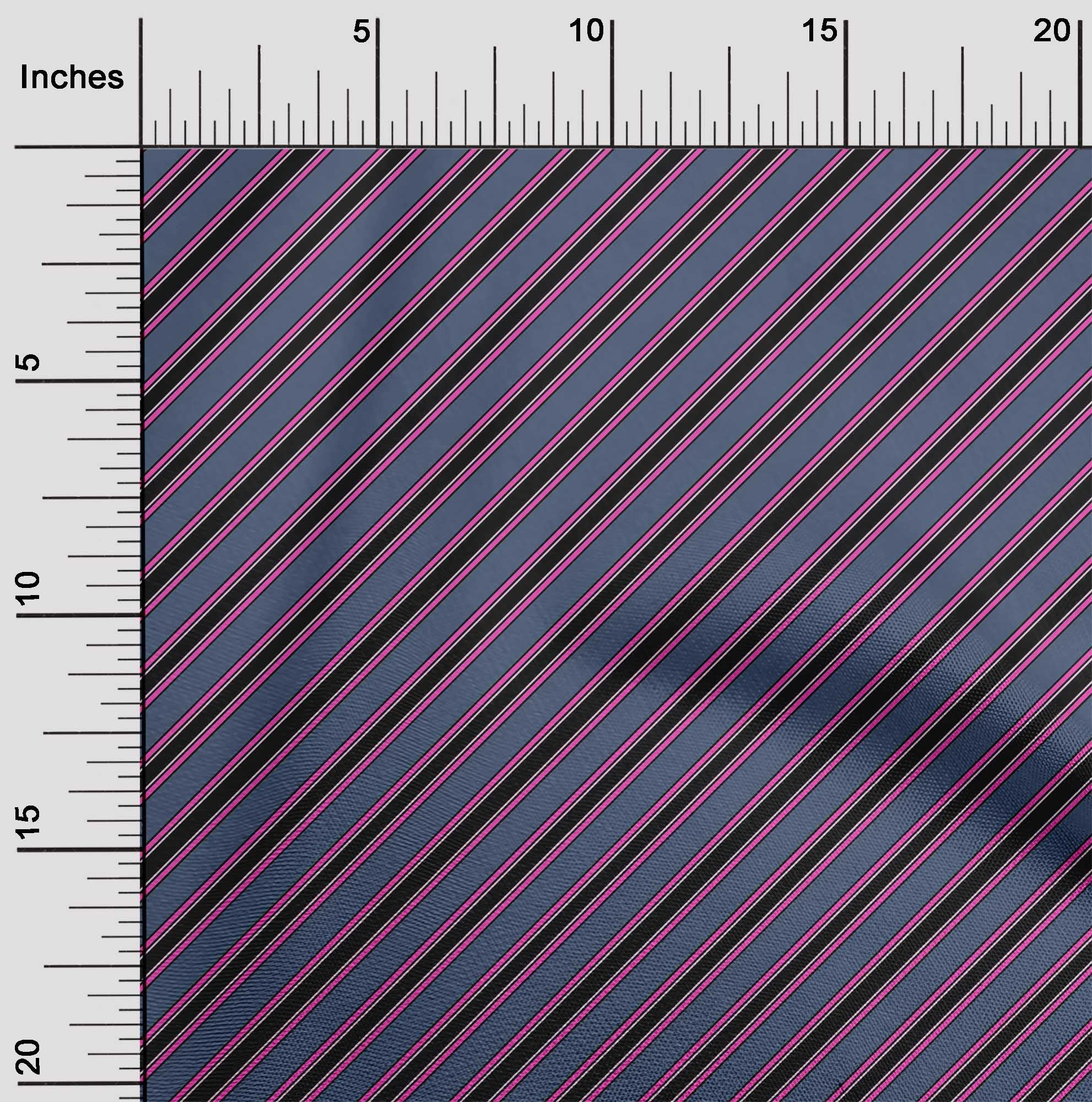oneOone Velvet Dark Dusty Blue Fabric Stripes Dress Material Fabric ...