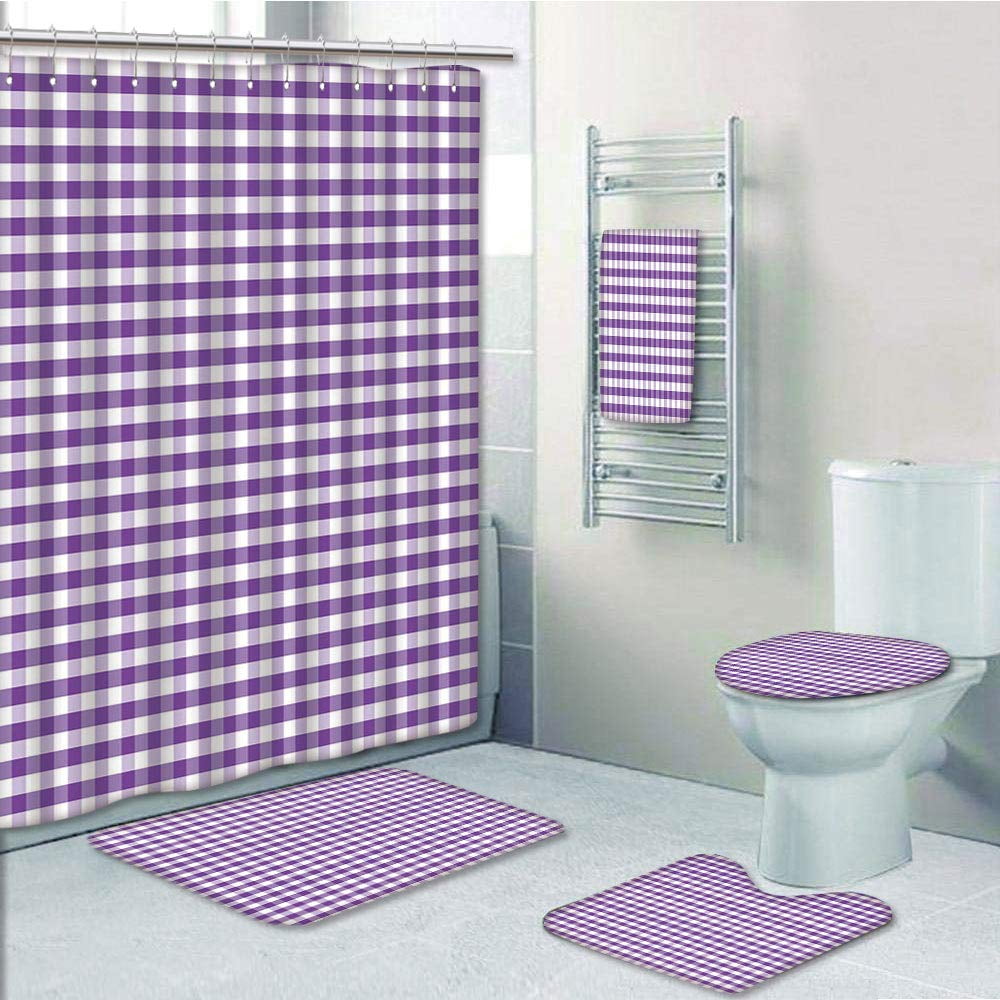 PRTAU Checke Colored Gingham Checks Rows Picnic Vintage 5 Piece ...