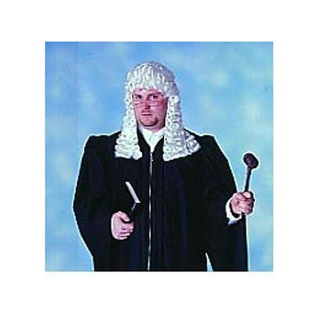 Vintage Colonial Supreme Court Barrister Judge Deluxe White Adult Wig ...