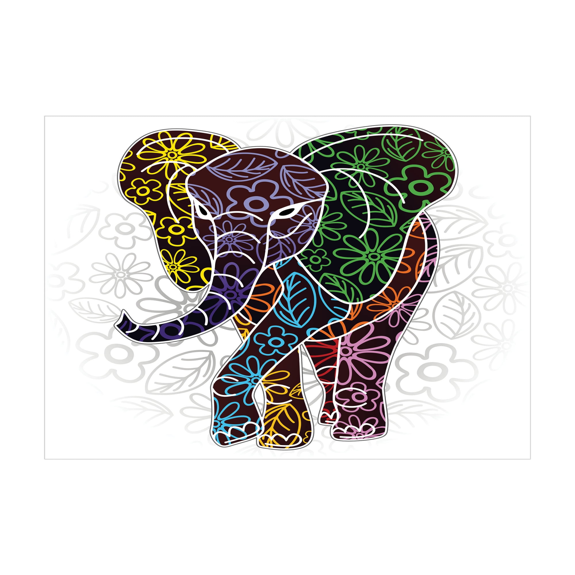 Ambesonne Batik Jigsaw Puzzle, Floral Tribal Shapes, Heirloom-Quality ...