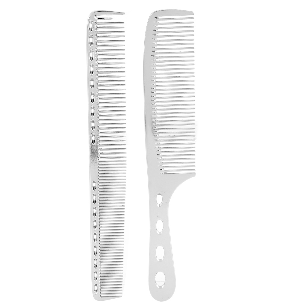 Qiilu 2Pcs/Set Hair Comb Space Aluminum Stainless Steel Anti-static ...
