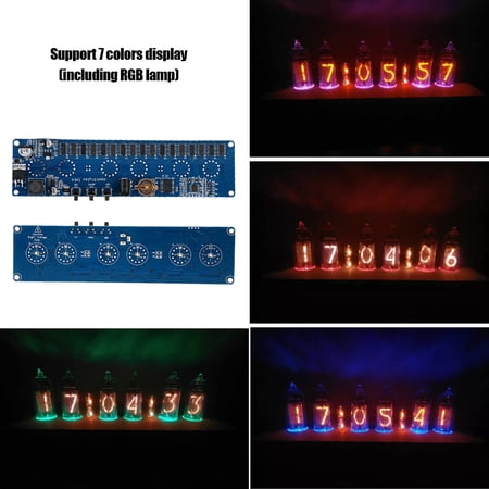 Glow Tube Clock Module, 7 Colors Display DIY Glow Tube Clock Module ...