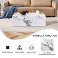 Noble House 39.4" Rectangular Coffee Table, MDF Marble-Look Finish, Low ...