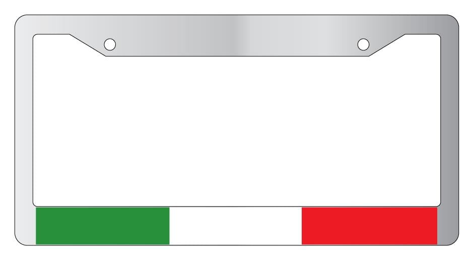 Italy World Flag Chrome Plastic License Plate Frame - Walmart.com